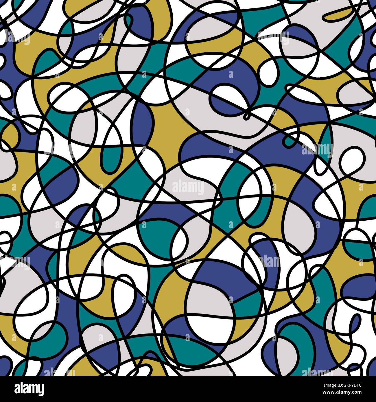 Abstract line art stripes seamless stained glass waves ribbons pattern ...