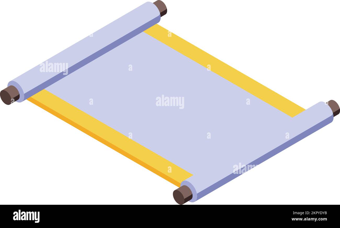 China scroll icon isometric vector. Chinese decoration. Roll paper ...