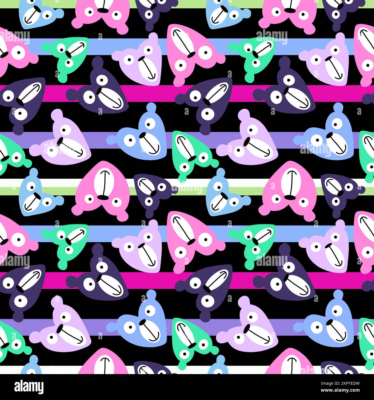 Cartoon toys animals seamless fluffy bears pattern for wrapping paper ...