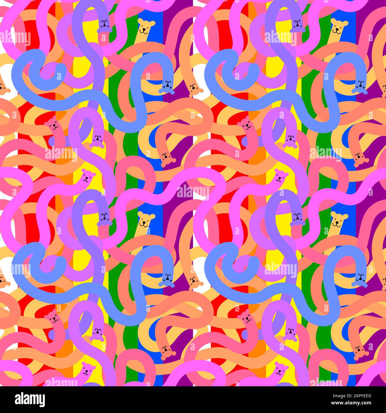 Cartoon toys animals seamless fluffy bears pattern for wrapping paper ...