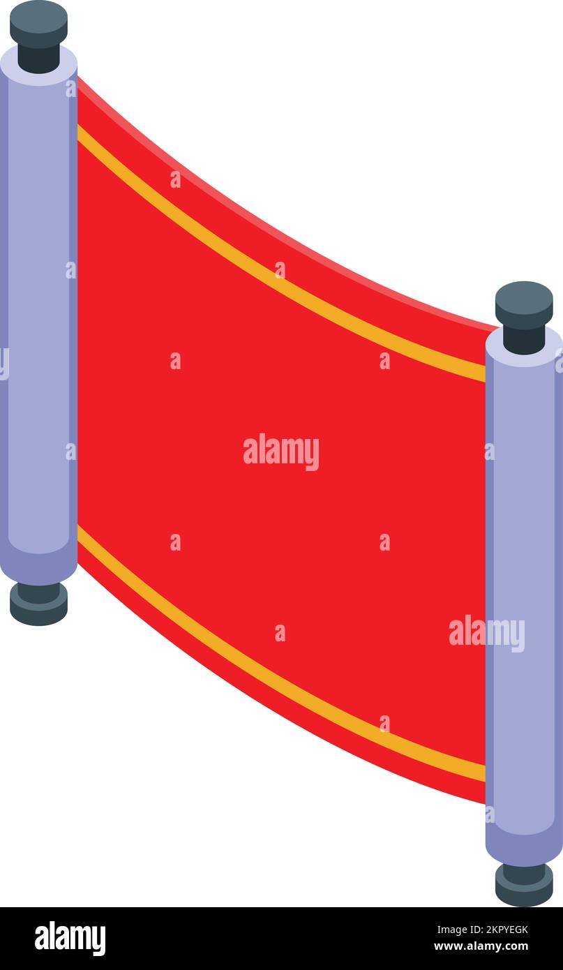Festive scroll icon isometric vector. Chinese roll. Happy board Stock ...