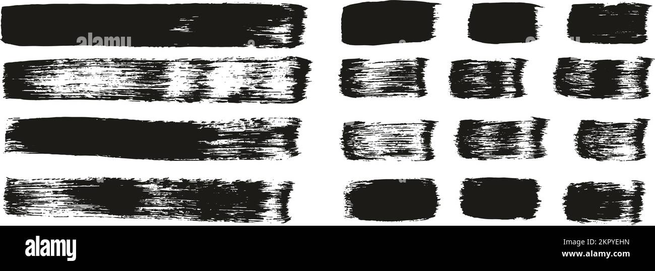 Flat Paint Brush Thick Straight Lines Mix High Detail Abstract Vector ...