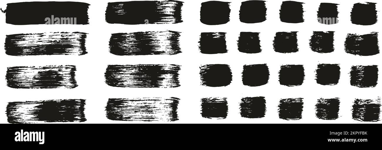 Flat Paint Brush Thick Straight Lines Mix High Detail Abstract Vector ...