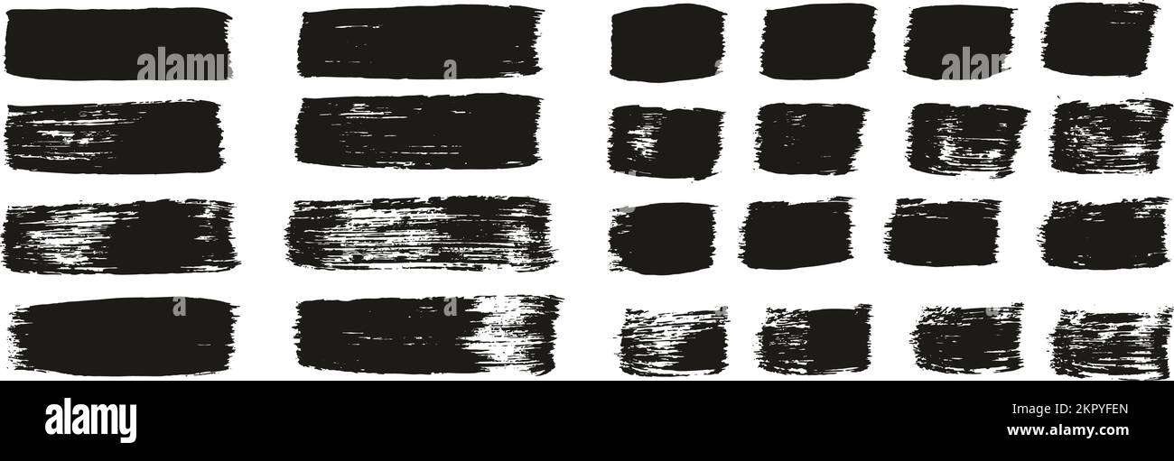 Flat Paint Brush Thick Straight Lines Mix High Detail Abstract Vector ...