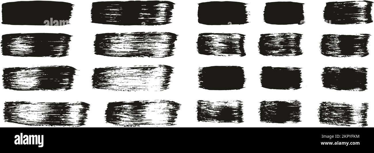 Flat Paint Brush Thick Straight Lines Mix High Detail Abstract Vector ...