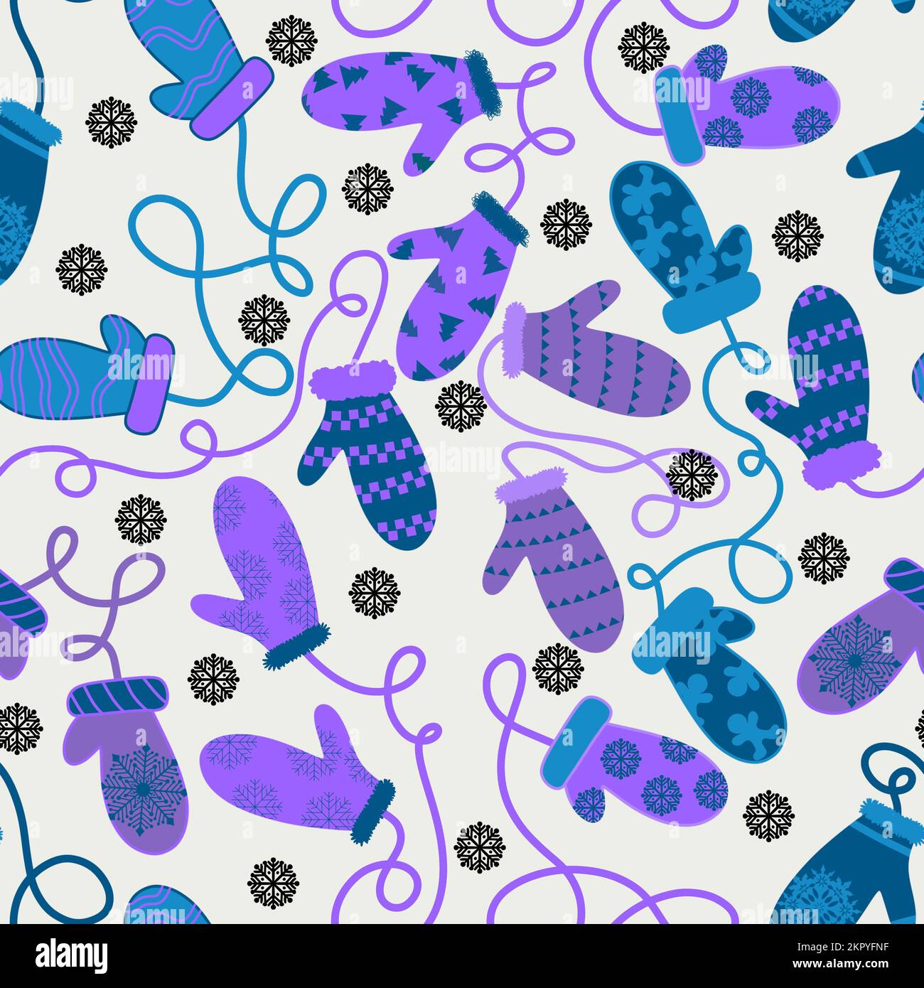 Winter warm kids gloves seamless Christmas weather pattern for wrapping ...