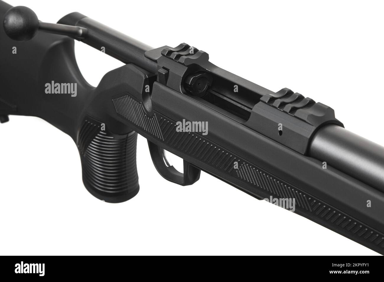 Modern bolt carbine isolated on white background. Weapons for sports ...