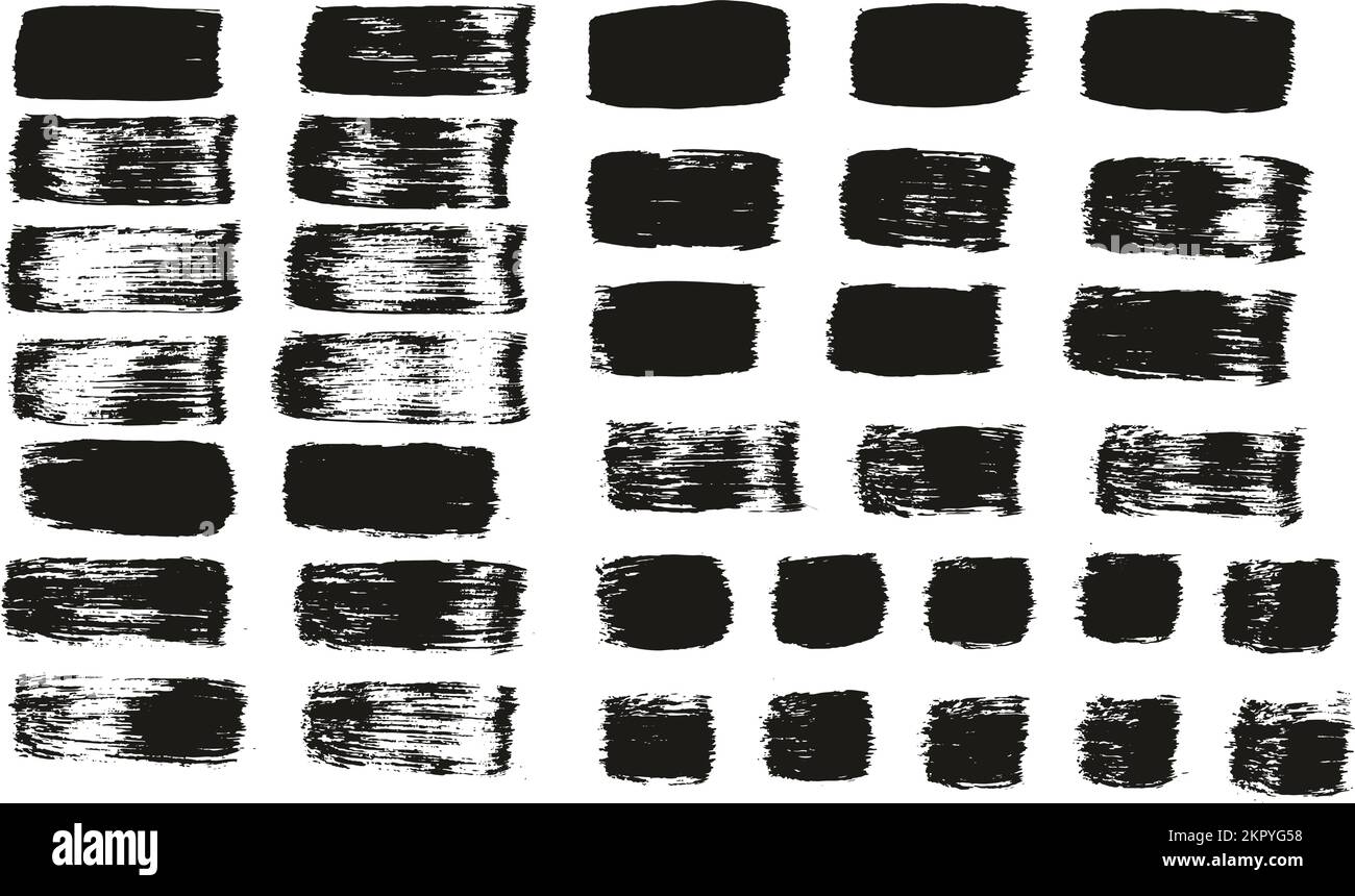 Flat Paint Brush Thick Straight Lines Mix High Detail Abstract Vector ...