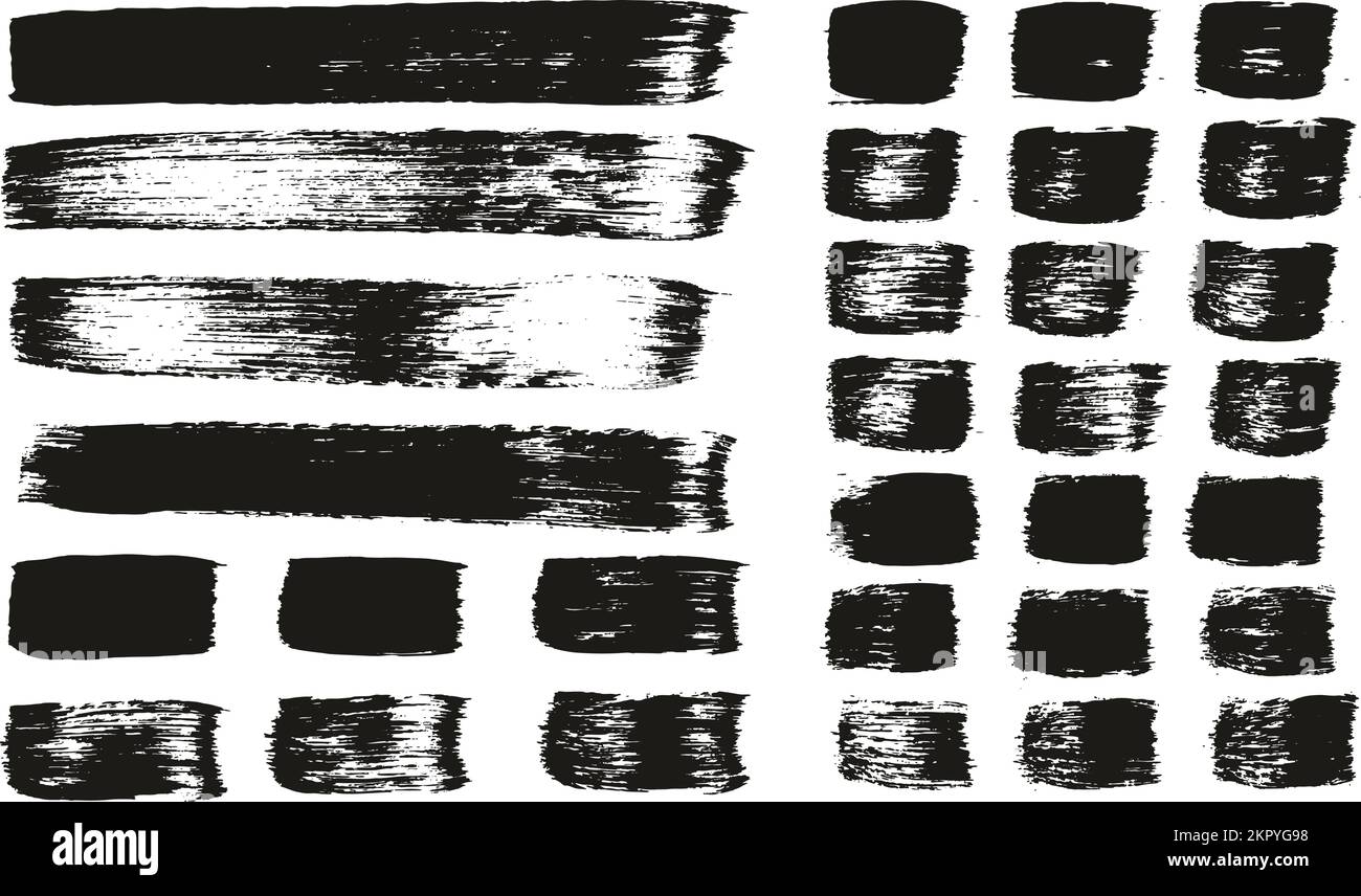 Flat Paint Brush Thick Straight Lines Mix High Detail Abstract Vector ...