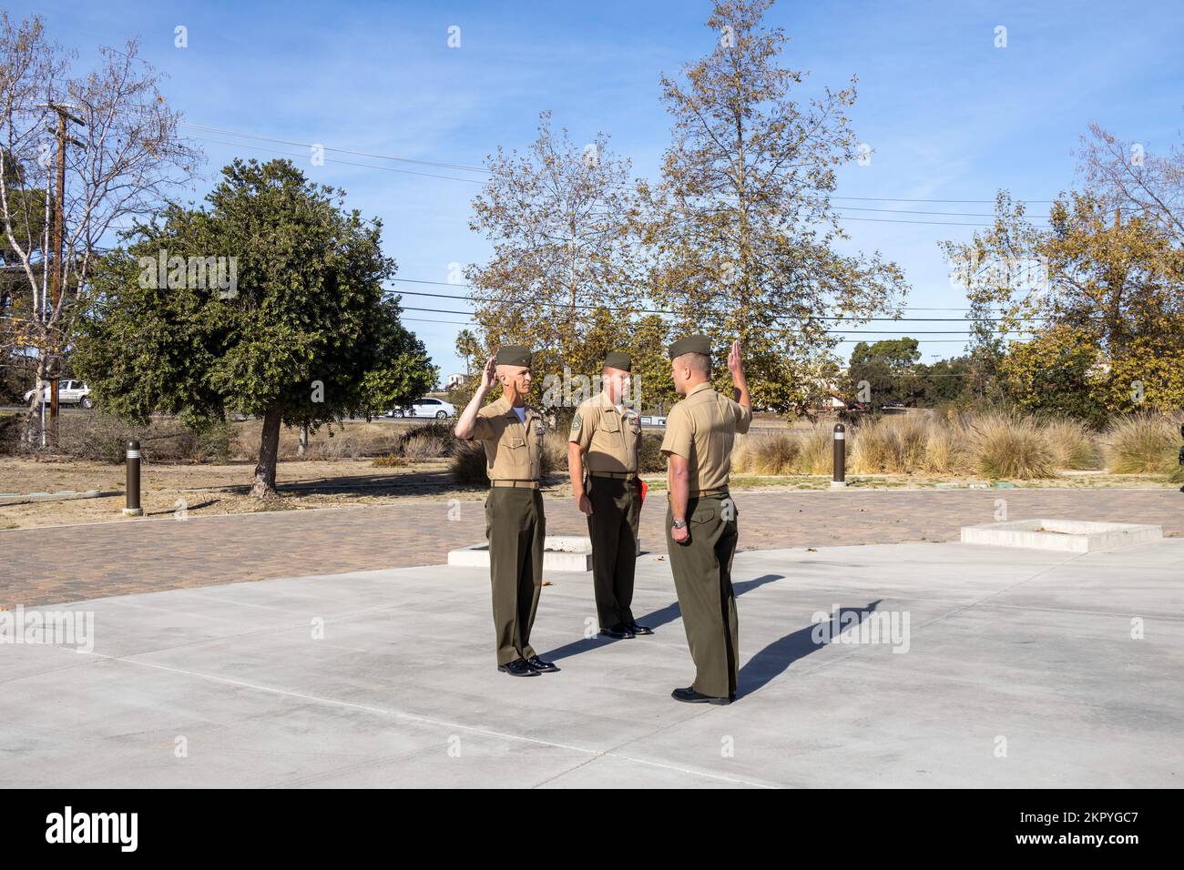 U.S. Marine Corps Col. Prescott Wilson, left, and Lt. Col. Michael ...