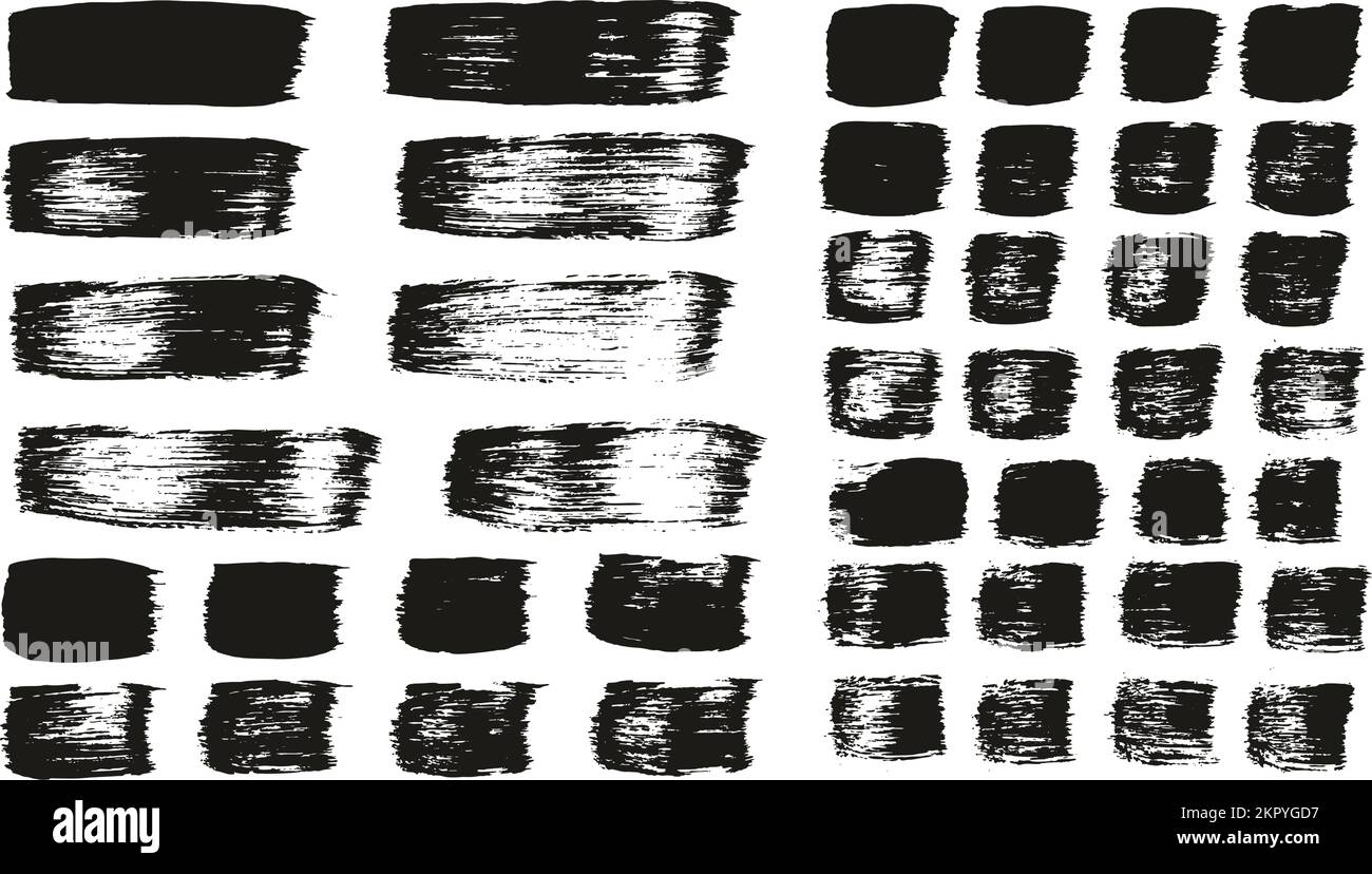 Flat Paint Brush Thick Straight Lines Mix High Detail Abstract Vector ...