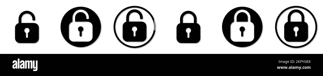 Set of lock icons, lock icon. Safety symbols. Vector illustration ...