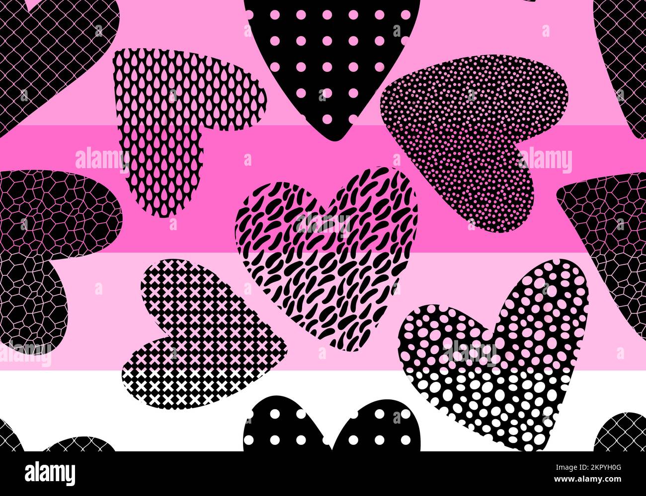 Valentines hearts seamless cartoon pattern for wrapping paper and kids ...