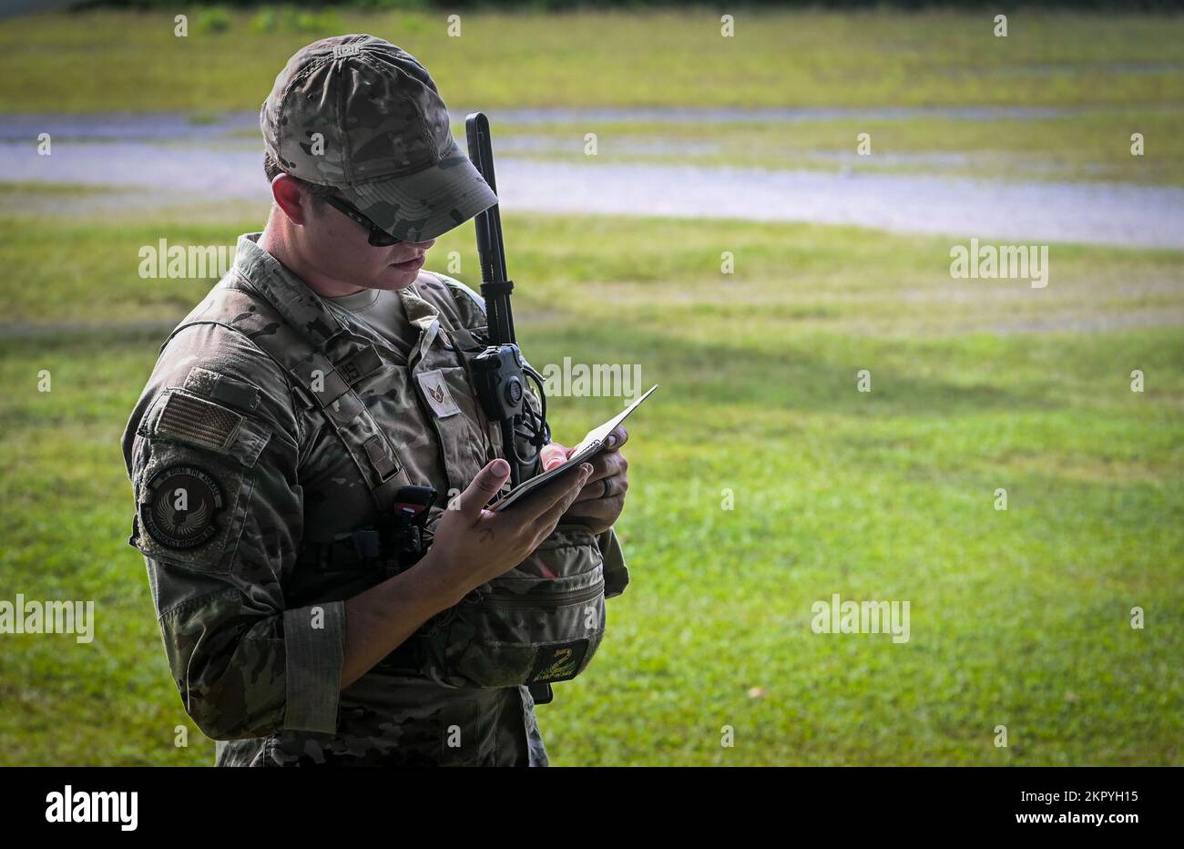 U.S. Air Force Staff Sgt. Mark Brindus, engineering technician assigned ...