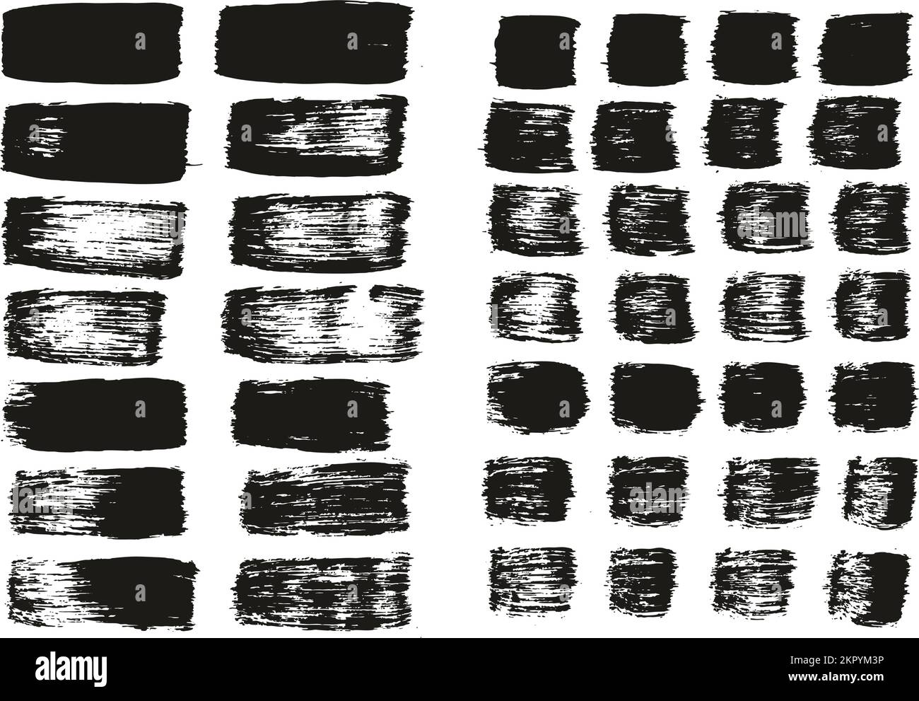 Flat Paint Brush Thick Straight Lines Mix High Detail Abstract Vector ...