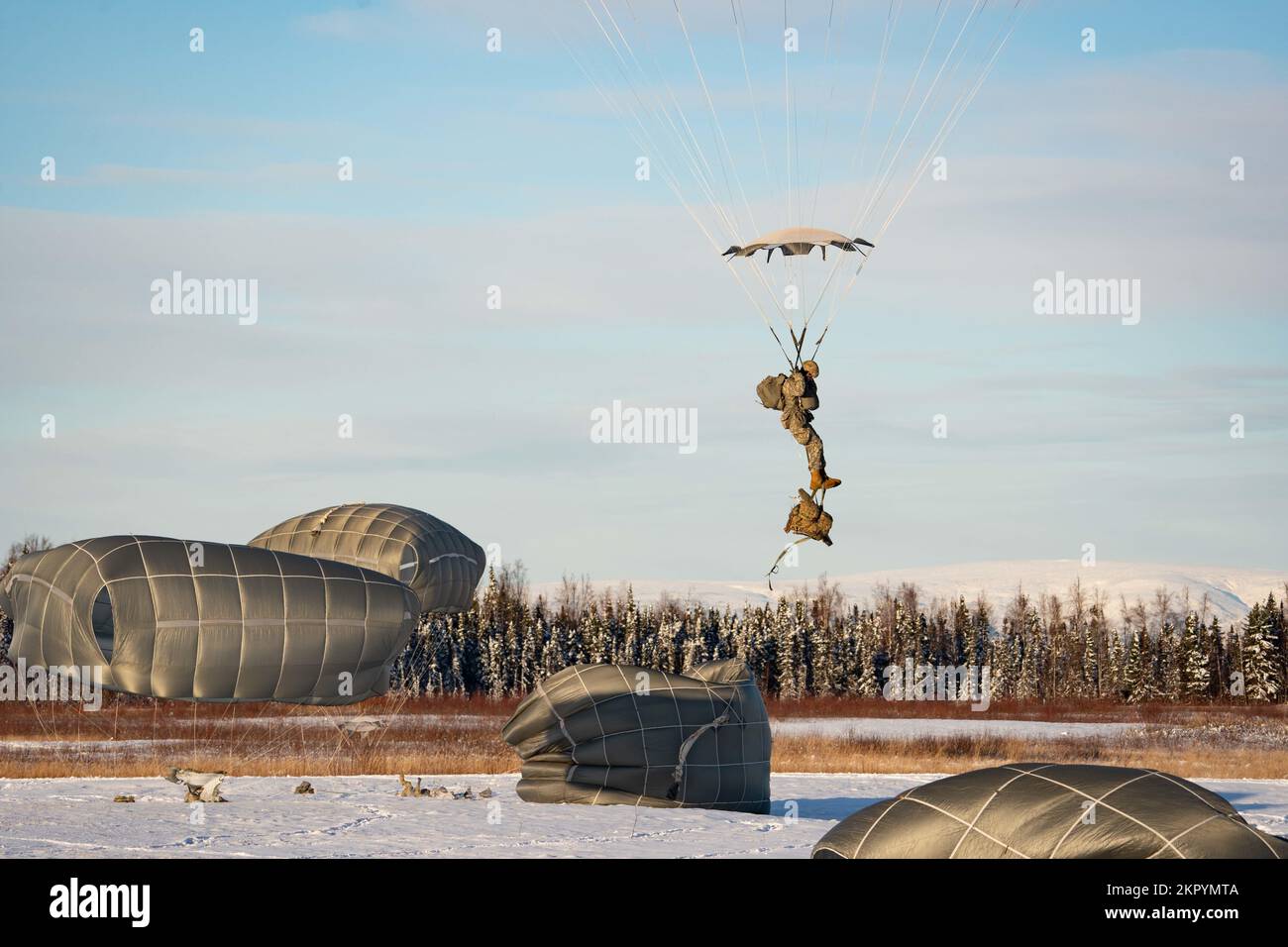 A U.S. Army paratrooper assigned to the 725th Brigade Support Battalion ...