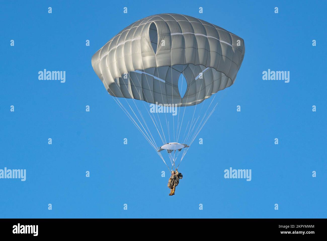 A U.S. Army paratrooper assigned to the 725th Brigade Support Battalion ...