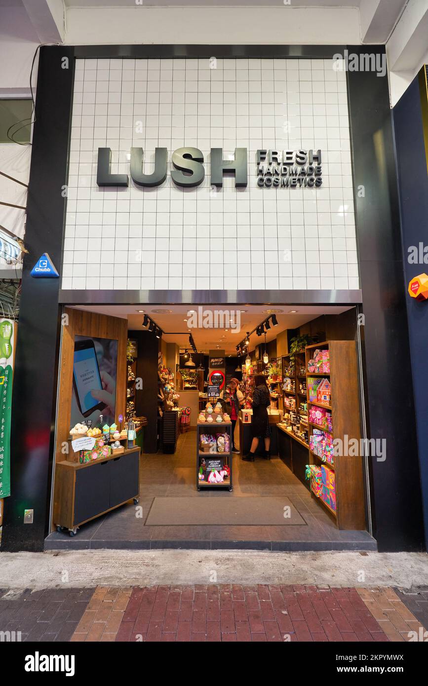 HONG KONG - CIRCA DECEMBER, 2019: goods on display at Lush cosmetics ...