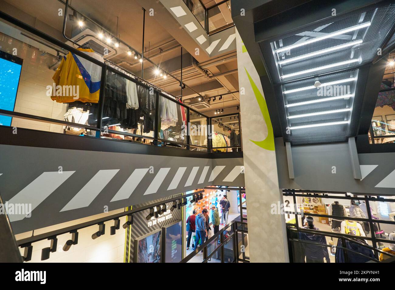 HONG KONG - CIRCA DECEMBER, 2019: interior shot of Nike store in Hong ...