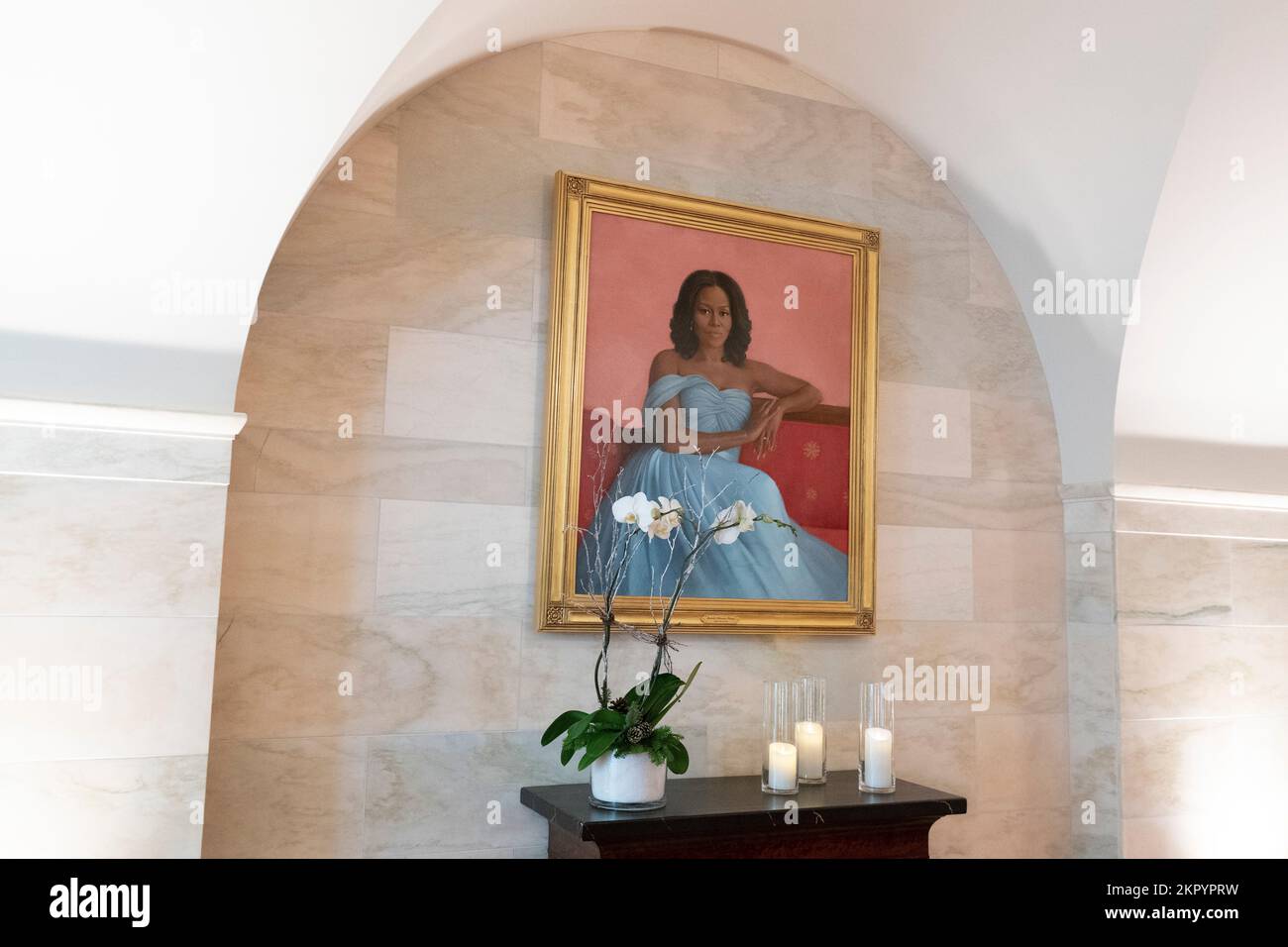 Portrait of former first lady Michelle Obama is displayed as the 2022 ...