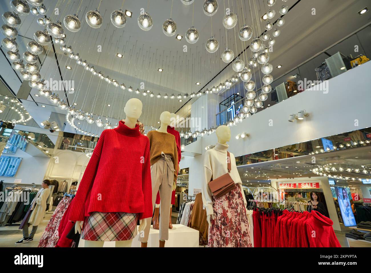 HONG KONG - CIRCA DECEMBER, 2019: interior shot of H and M store in ...