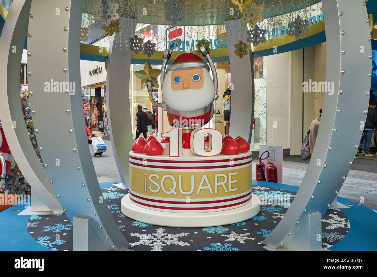 HONG KONG - CIRCA DECEMBER, 2019: Santa robot Christmas installation as ...