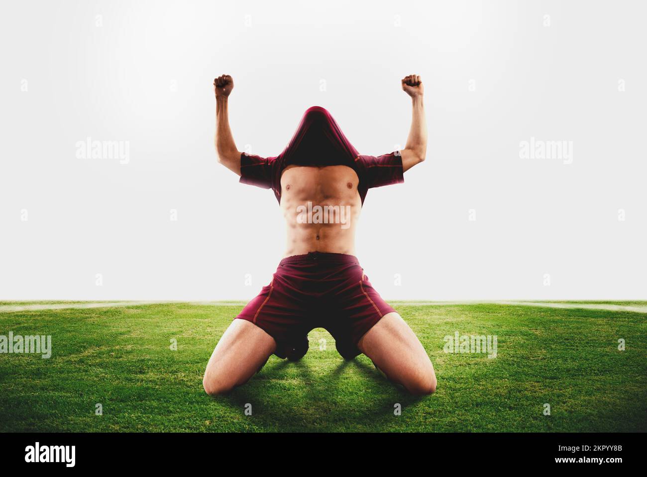 Successful soccer player wins the football match Stock Photo - Alamy