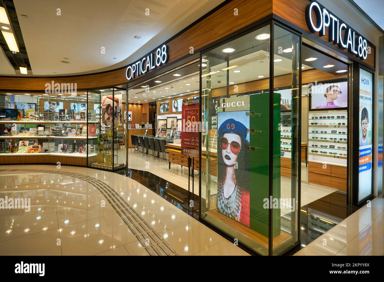 HONG KONG - CIRCA DECEMBER, 2019: Optical 88 storefront in iSQUARE ...