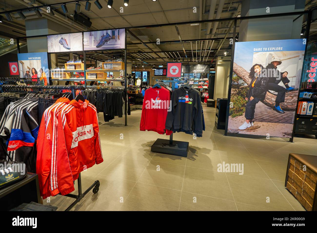 HONG KONG - CIRCA DECEMBER, 2019: interior shot of Foot Locker store in ...