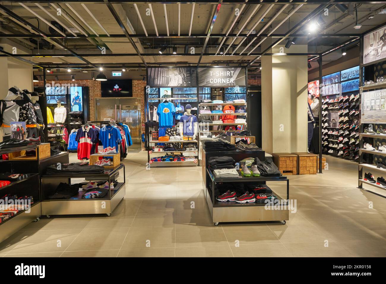 HONG KONG - CIRCA DECEMBER, 2019: interior shot of Foot Locker store in ...