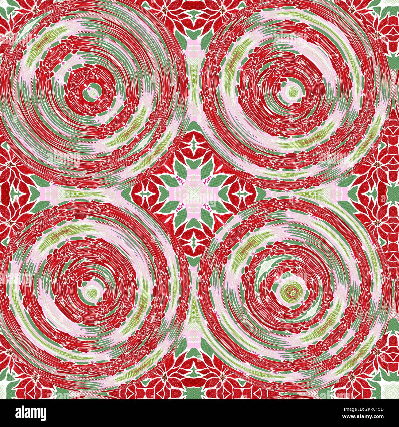 Christmas round gift wrap pattern. Contemporary holiday quilt with ...