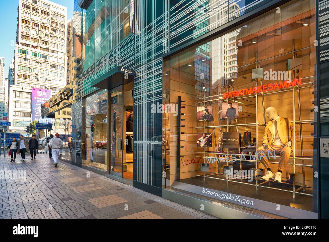 HONG KONG - CIRCA DECEMBER, 2019: Ermenegildo Zegna storefront in Hong ...