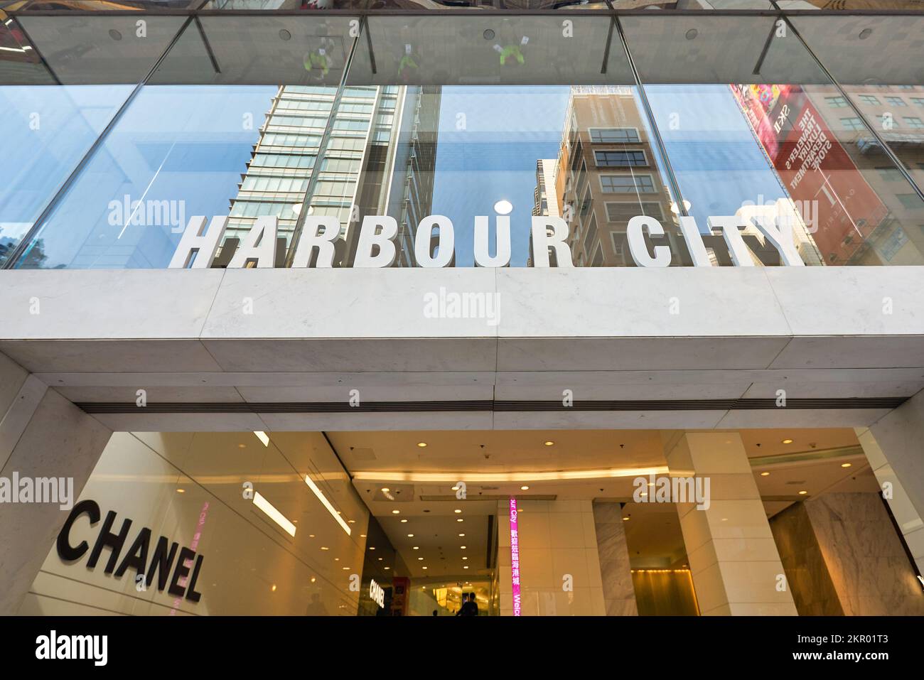 HONG KONG - CIRCA DECEMBER, 2019: Harbour City over shopping centre ...