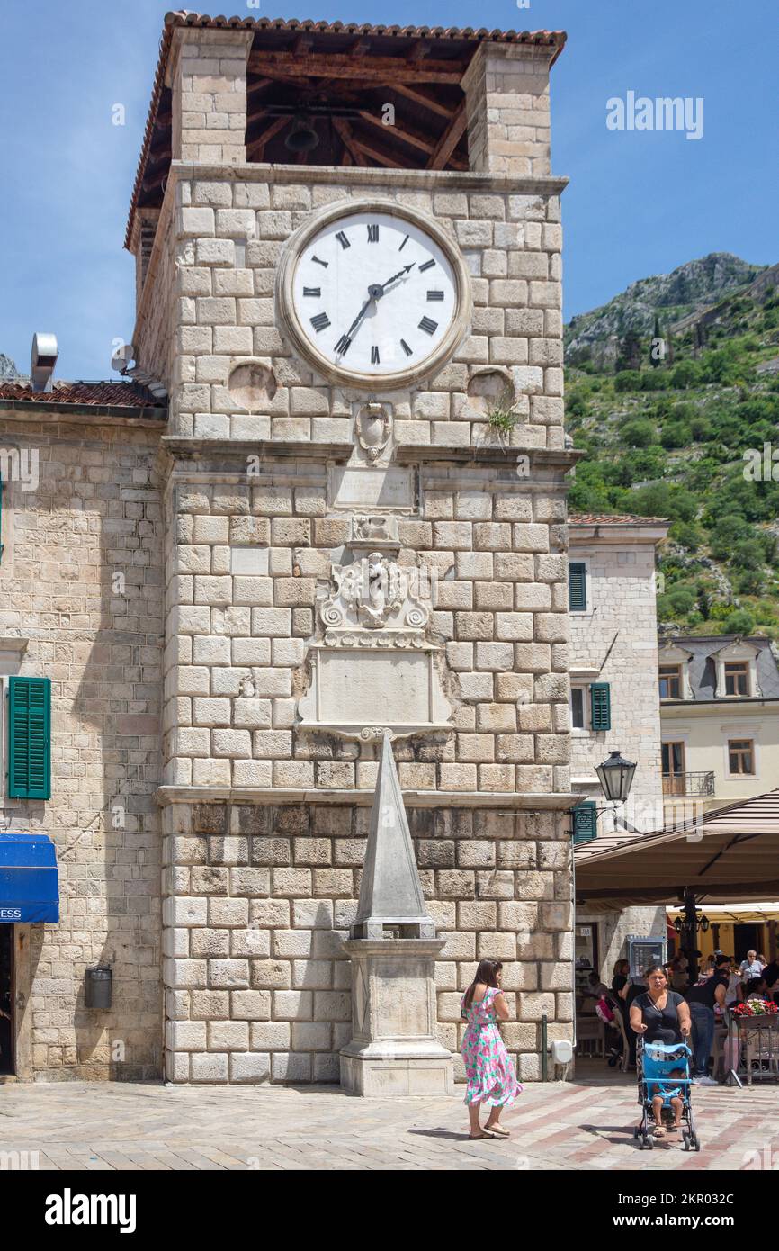 Clock Tower, The Arms Square (Trg od Oruzja), Old Town, Kotor, Dalmatia ...