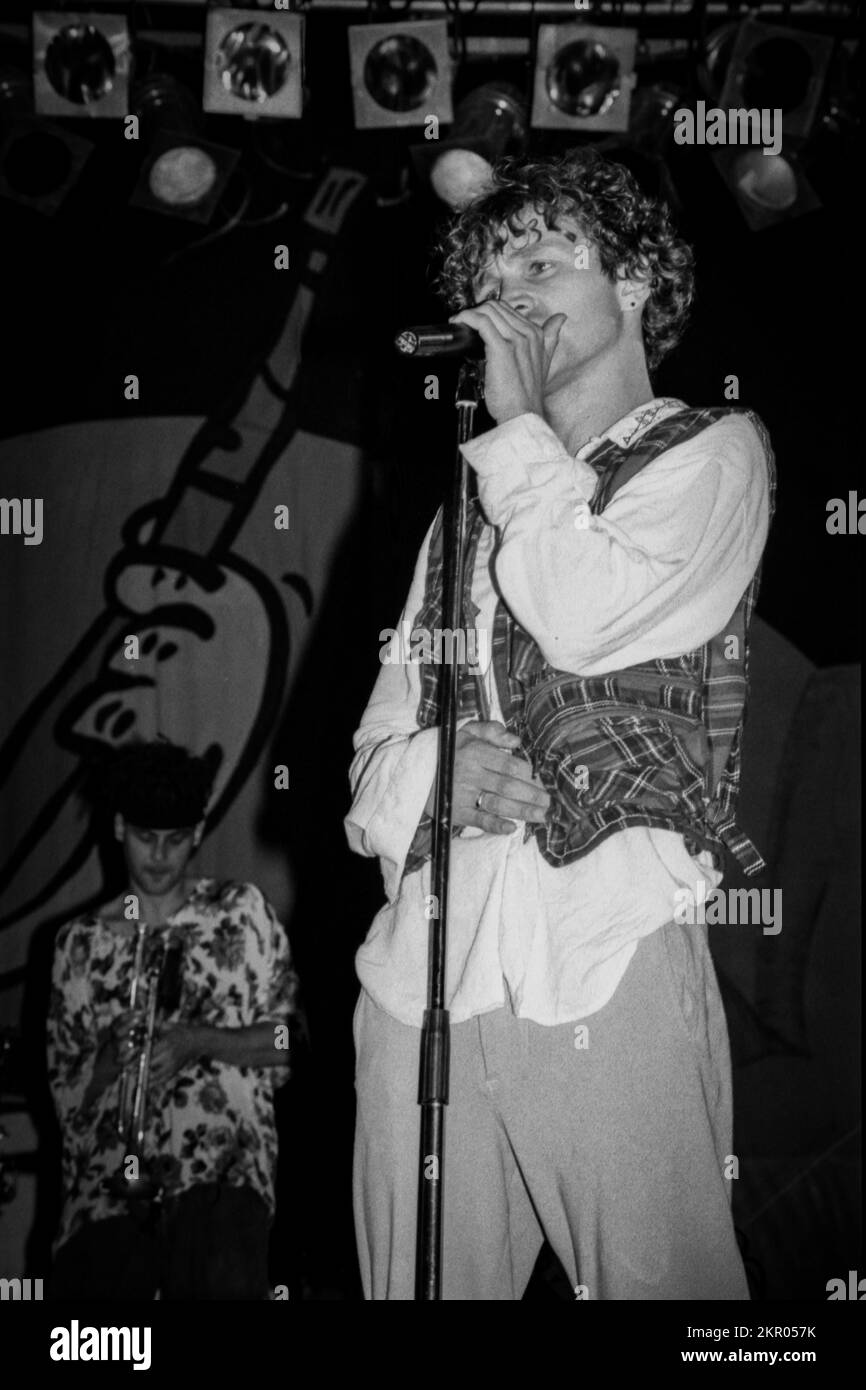 James live in concert in the 1990s - Tim Booth (vocals) and Andy ...
