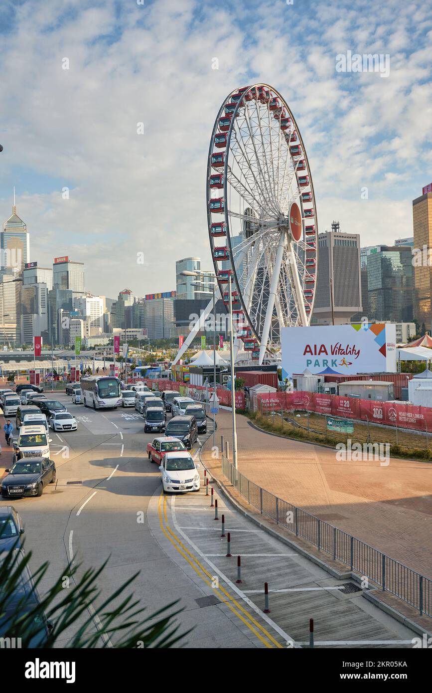 HONG KONG - CIRCA DECEMBER, 2019: view of Hong Kong Observation Wheel ...