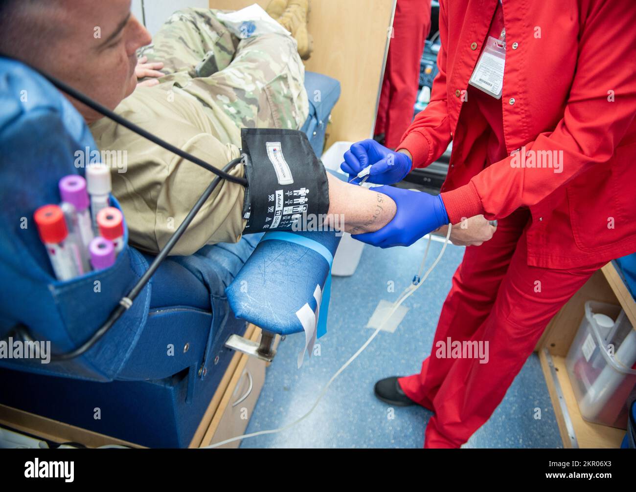 Personnel with the 412th Theater Engineer Command gave blood during a ...
