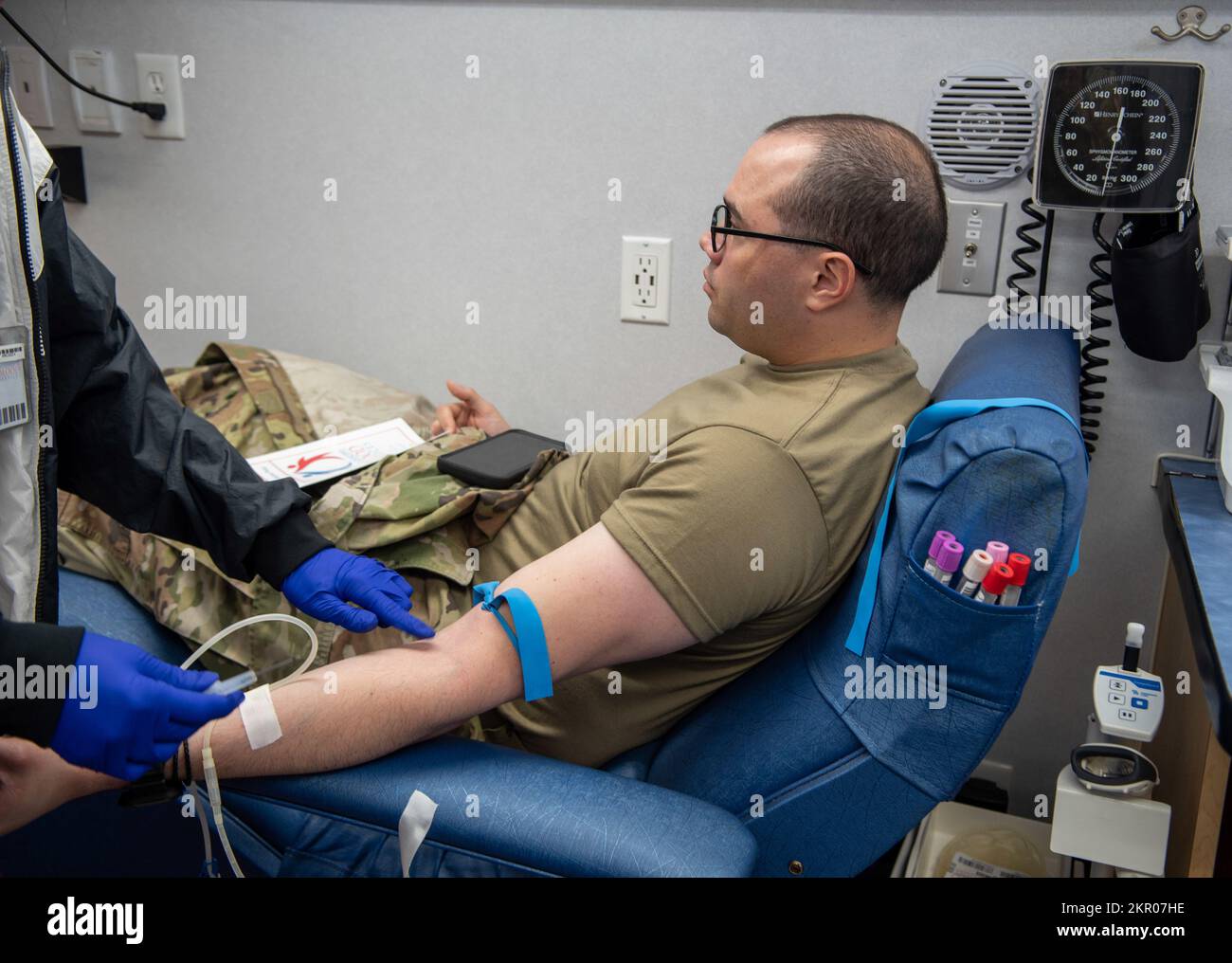 Personnel with the 412th Theater Engineer Command gave blood during a ...