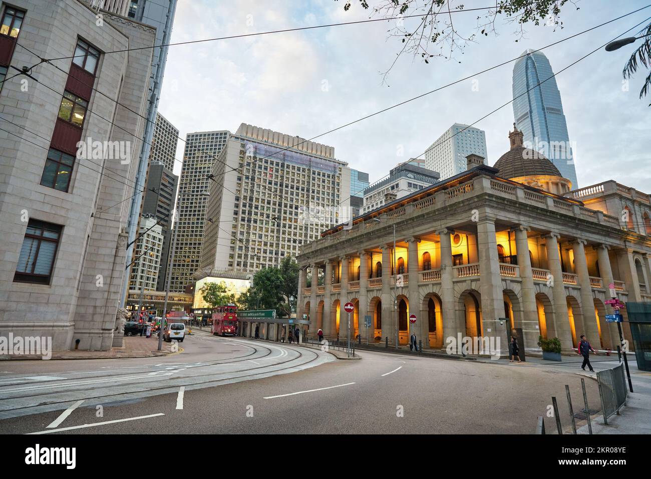 HONG KONG - CIRCA DECEMBER, 2019: street level view of Former Hong Kong ...