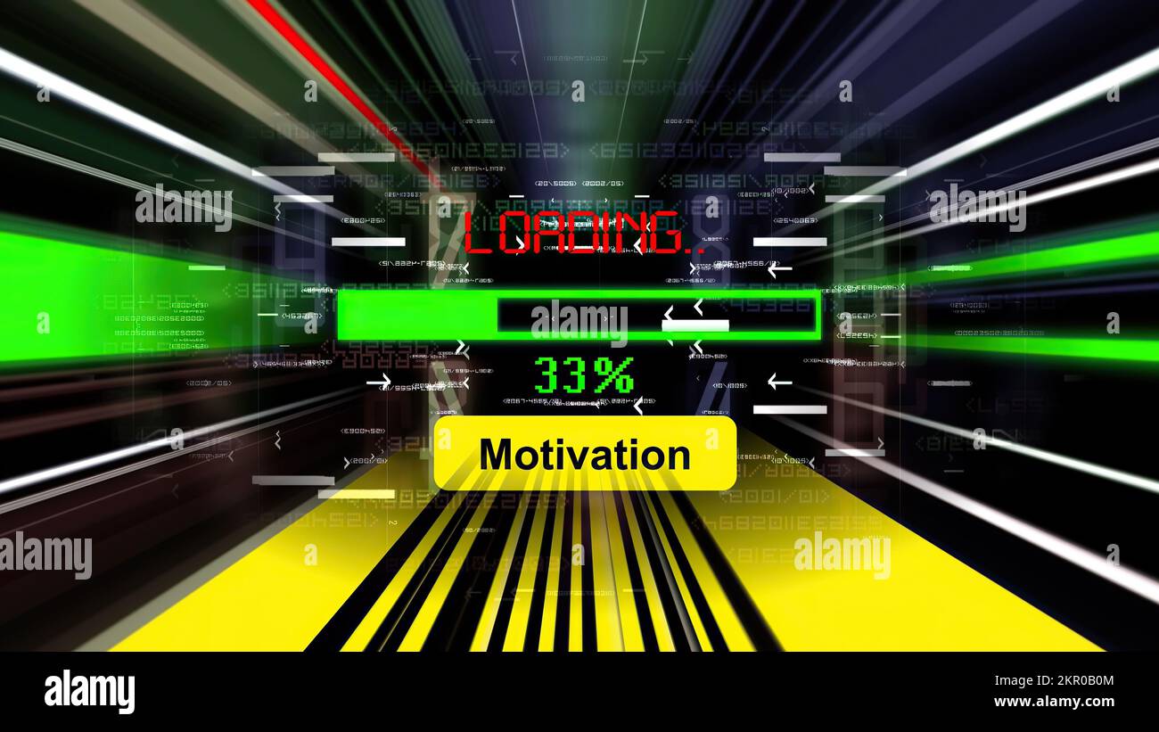 Motivation loading progress bar on the screen Stock Photo - Alamy