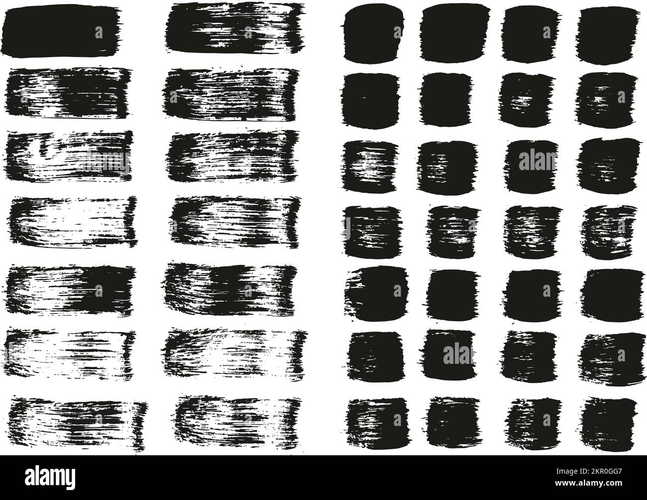 Flat Paint Brush Thick Straight Lines Mix High Detail Abstract Vector ...