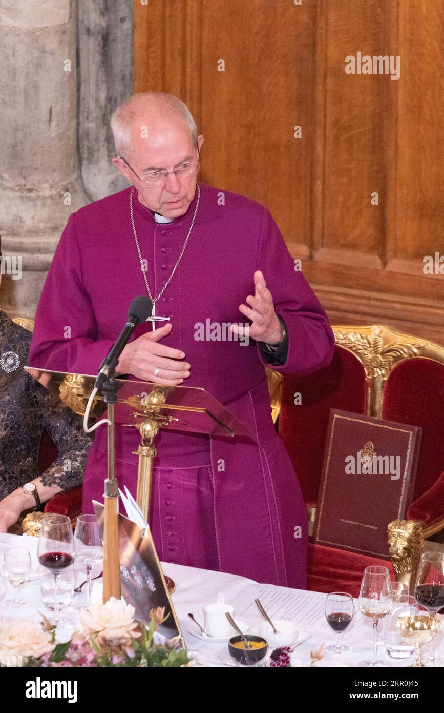 Archbishop of Canterbury Justin Welby speaking during the annual Lord ...