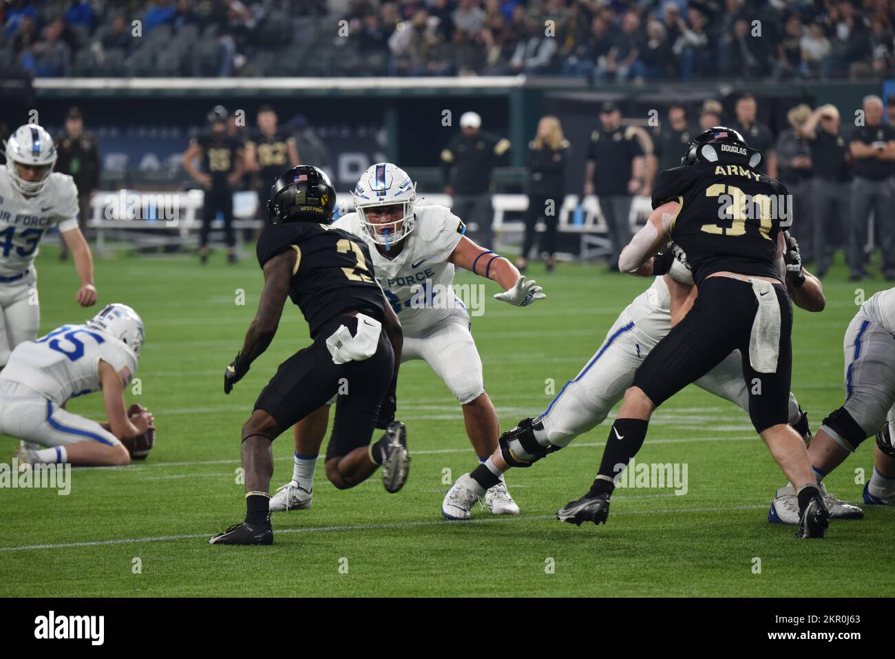 Air Force Academy tight end Caleb Rillos, playing on special teams ...