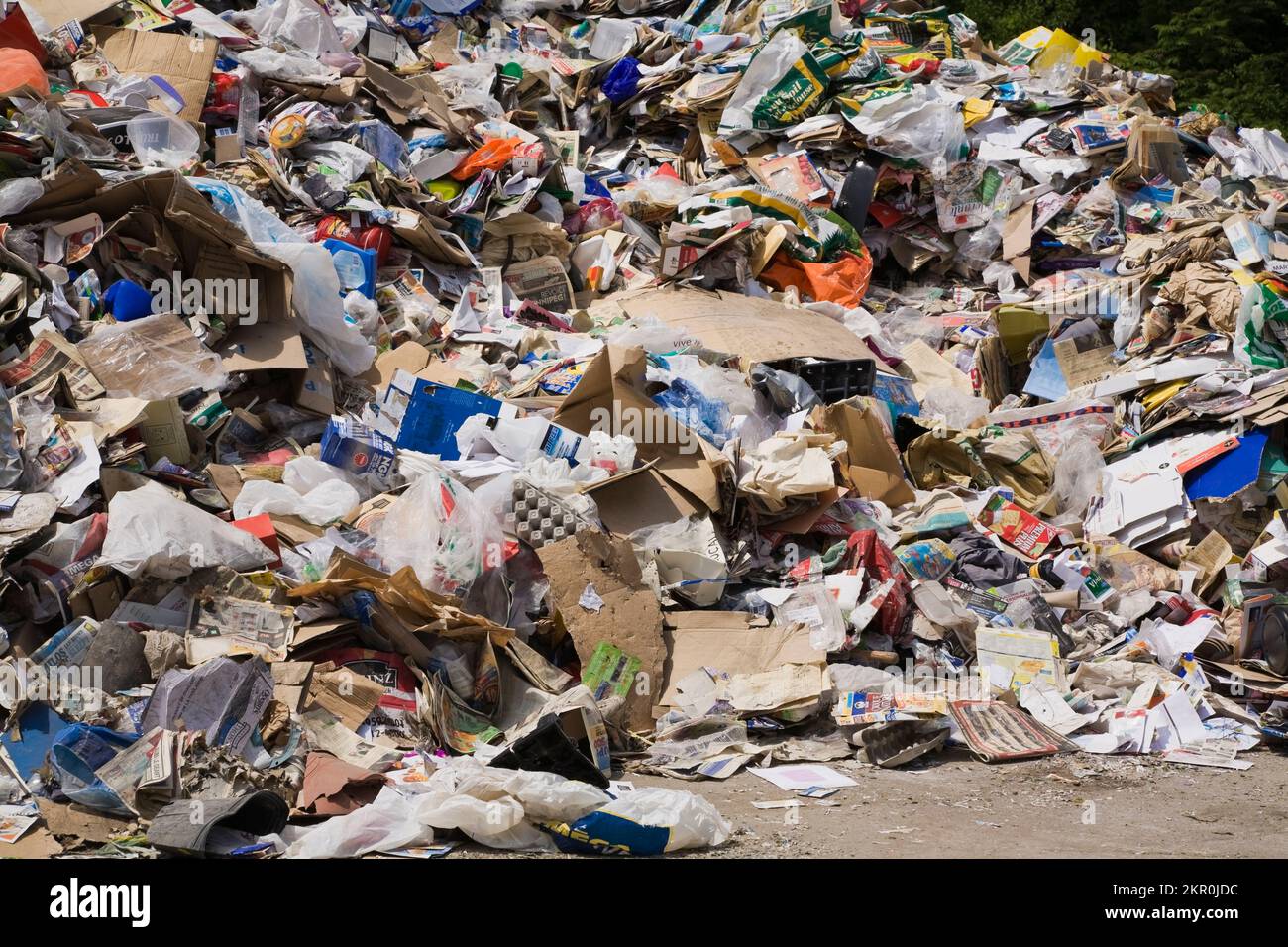 Pile of recyclable materials at sorting centre Stock Photo - Alamy