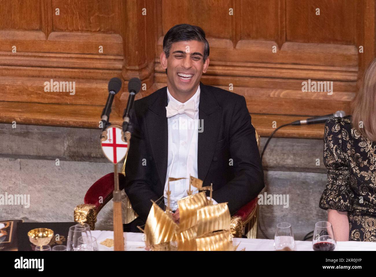 Prime Minister Rishi Sunak laughs during the annual Lord Mayor's ...
