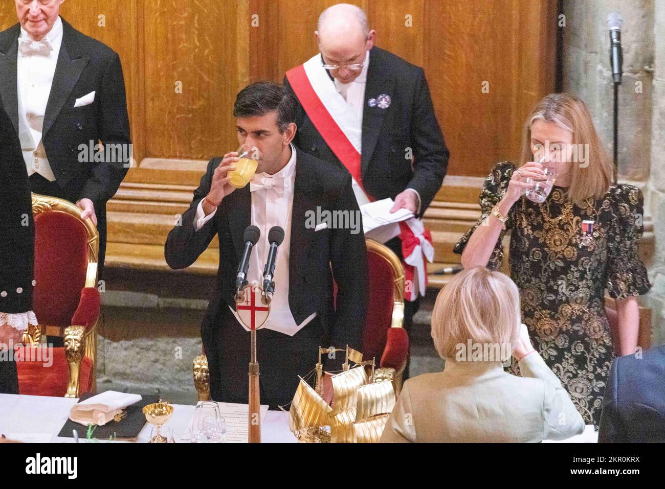 Prime Minister Rishi Sunak doing a toast during the annual Lord Mayor's ...