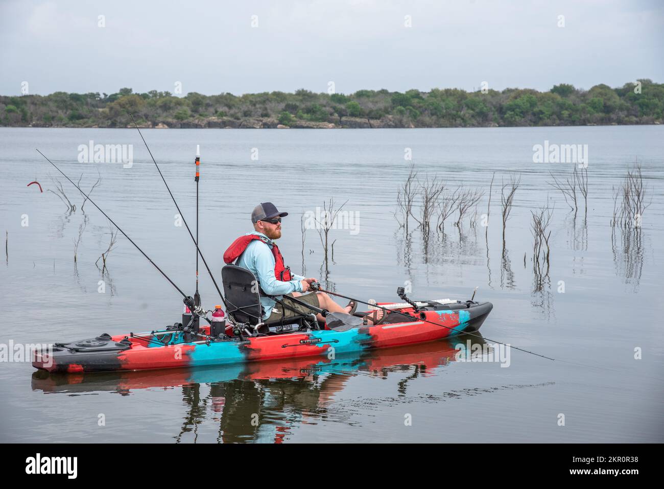 Fishing the sticks on a Texas lake Stock Photo - Alamy