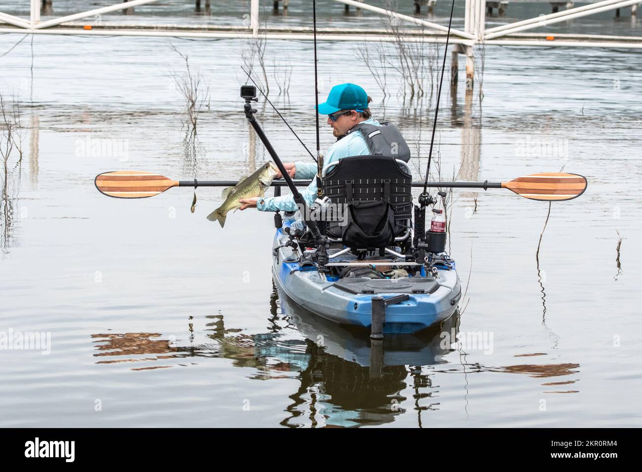 Bass fishing docks on a Texas Lake Stock Photo - Alamy