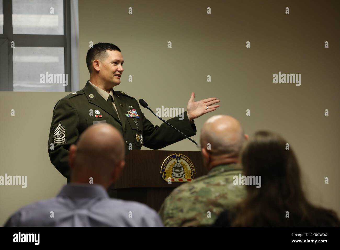 District of Columbia National Guard service members, family members, and friends gather to honor ...