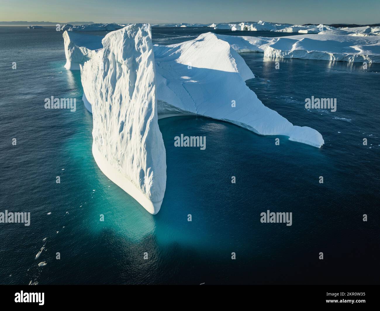 crest shaped iceberg from aerial view Stock Photo - Alamy